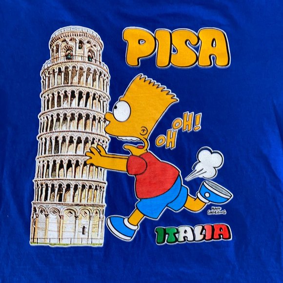 The Simpsons | Shirts | The Simpsons Bart Pisa Italy Vintage Rare 21 ...